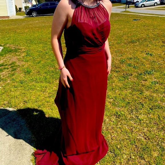 Alfred Angelo | Dresses | Beautiful Red Burgundy Prom Dress Full Length ...
